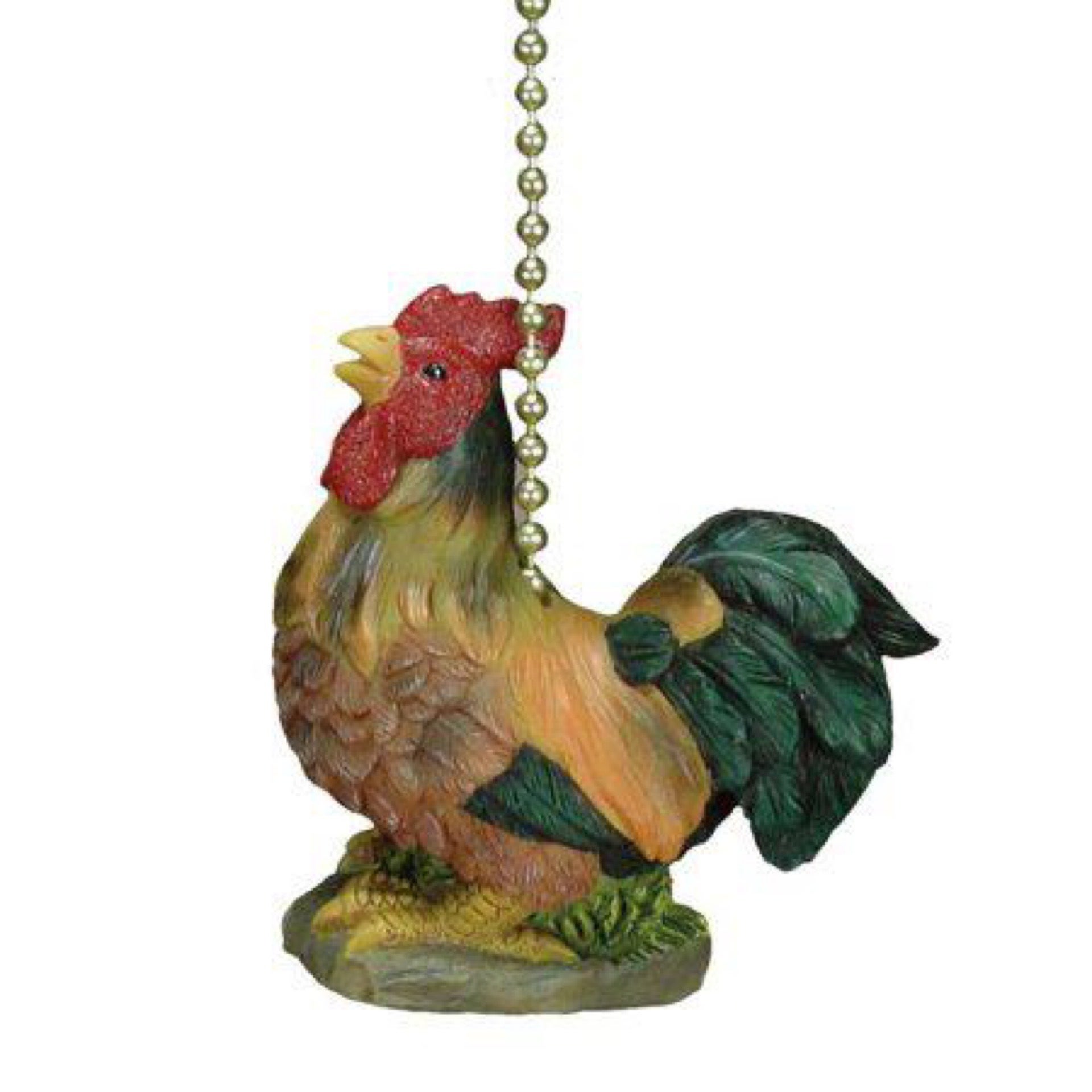 Country Rooster Farm Decorative Ceiling Fan and Light Pull Chain ...